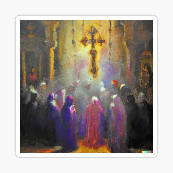 "priest in mass" Sticker for Sale by ARTacolyte | Redbubble
