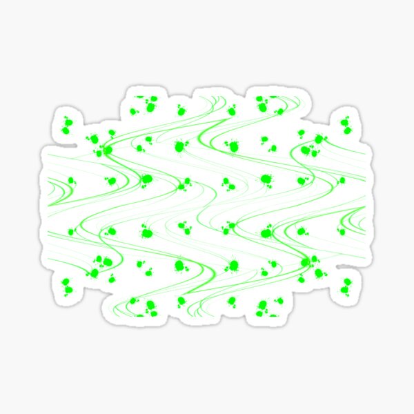 "Neon Green Alien Swirly Paint Splatter" Sticker for Sale by ...