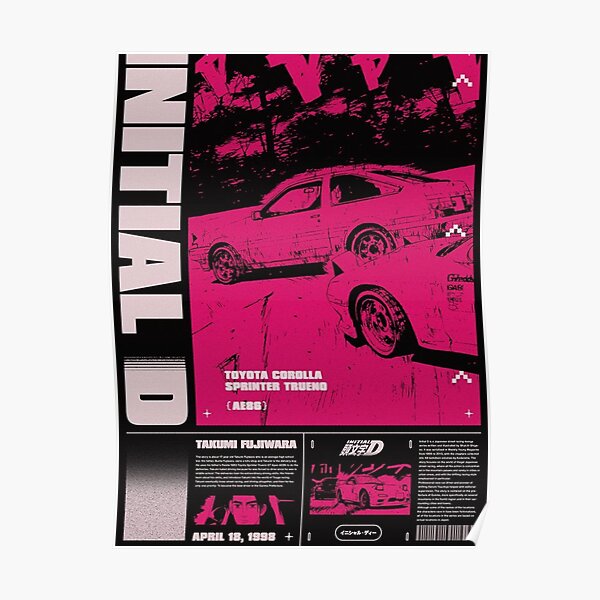 "Y2K Pink Drift Car" Poster for Sale by LewTheCreator | Redbubble