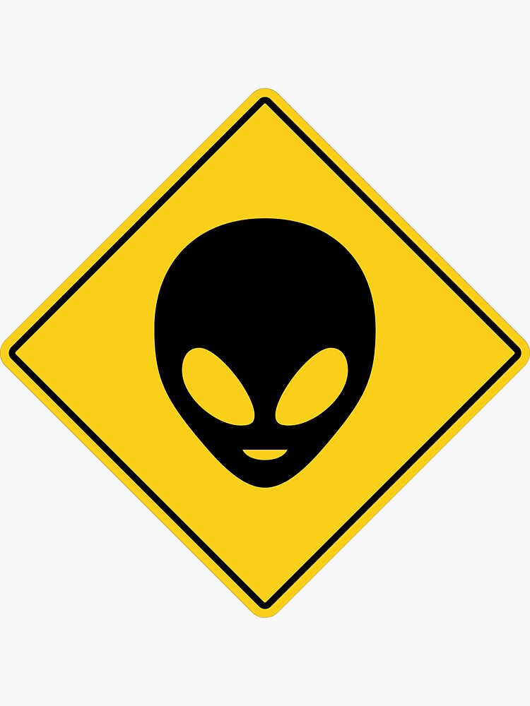 "Alien Crossing Sign" Sticker for Sale by NoPainnoBrain | Redbubble
