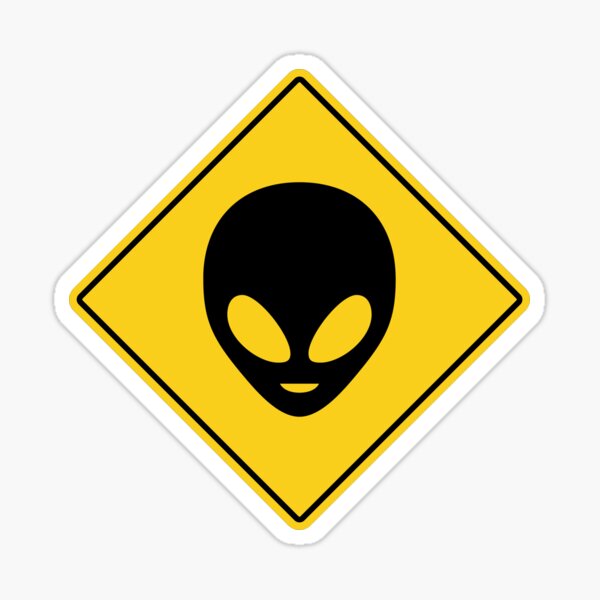 "Alien Crossing Sign" Sticker for Sale by NoPainnoBrain | Redbubble