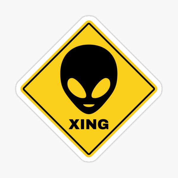 "Alien Xing" Sticker for Sale by NoPainnoBrain | Redbubble