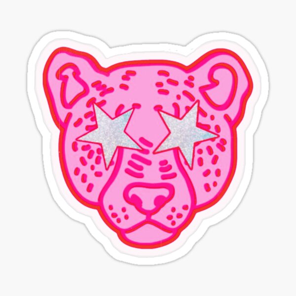 "pink preppy leopard cheetah sticker" Sticker for Sale by kaylasticker ...