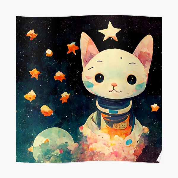 "Space Kitty" Poster for Sale by angstacular | Redbubble
