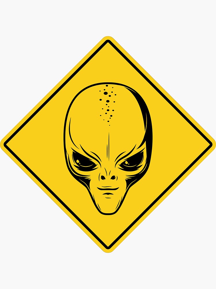 "Alien Crossing traffic sign" Sticker for Sale by NoPainnoBrain | Redbubble