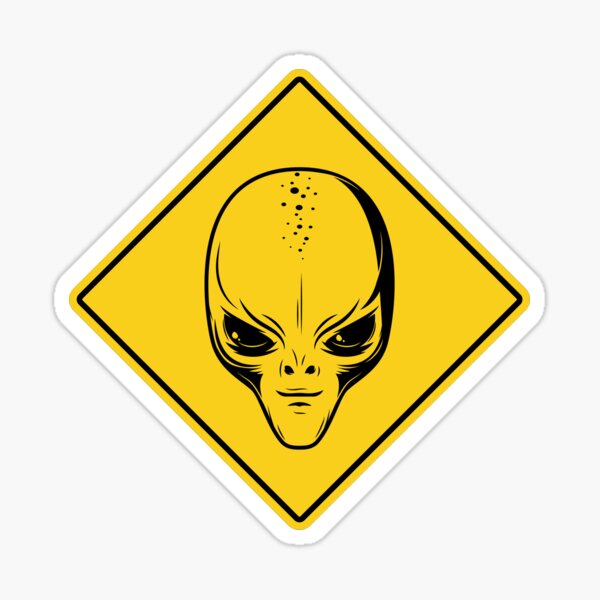 "Alien Crossing traffic sign" Sticker for Sale by NoPainnoBrain | Redbubble