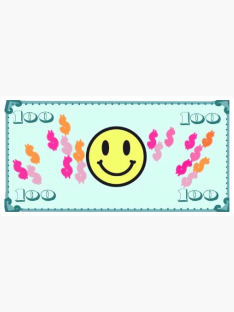 "preppy smiley face money dollar" Sticker for Sale by kaylasticker ...