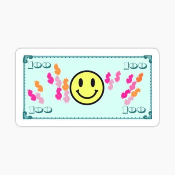 "preppy smiley face money dollar" Sticker for Sale by kaylasticker ...