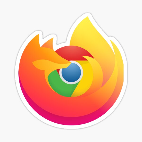 "Firefox burning up Google Chrome" Sticker for Sale by 10slash1 | Redbubble