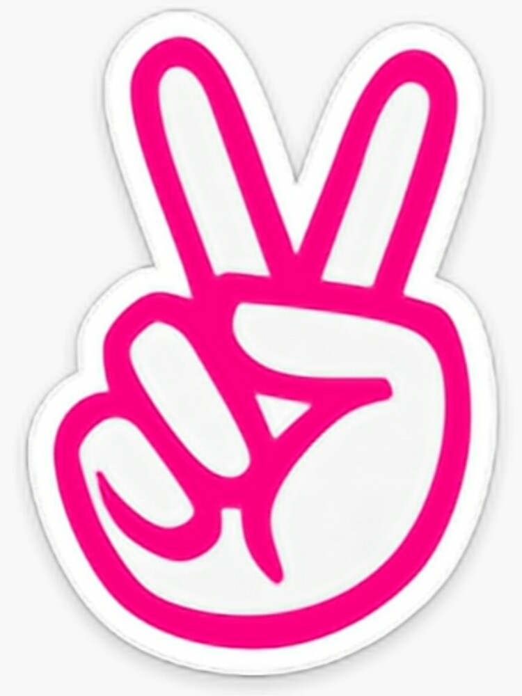 "preppy pink peace sign sticker" Sticker for Sale by kaylasticker ...