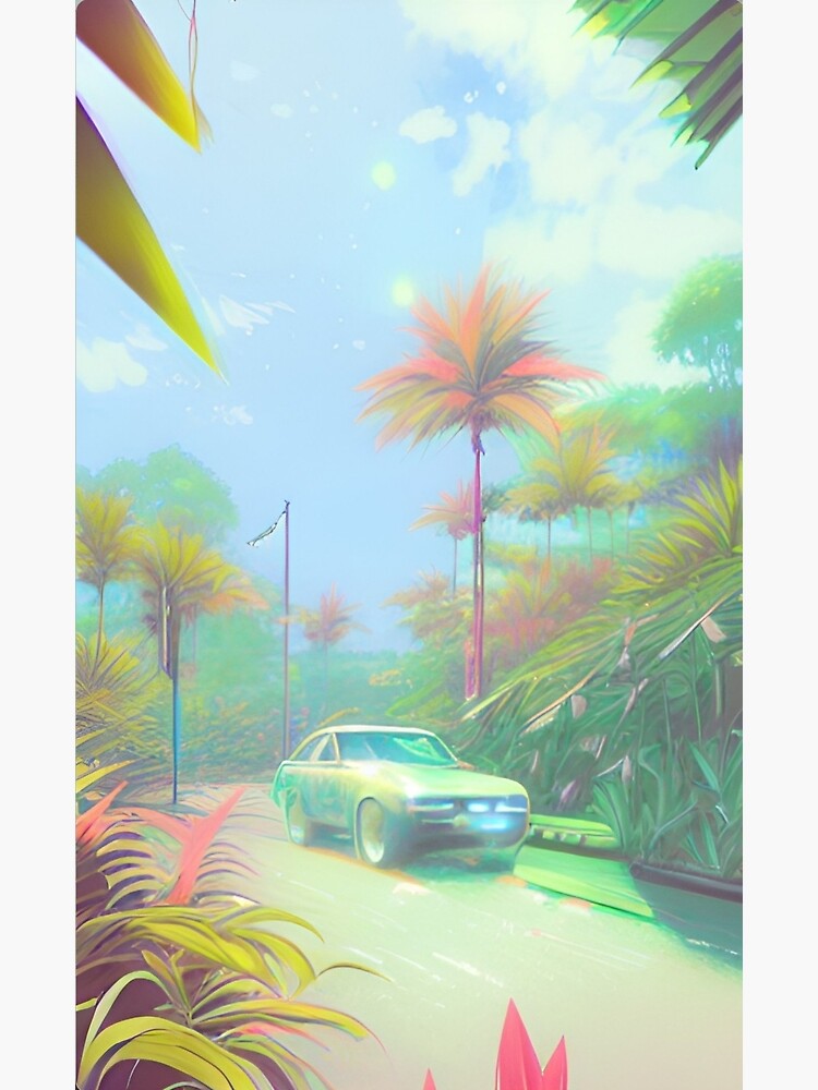 "90s Nostalgia Retro Vaporwave Fantasy Futuristic Retro Landscape ...