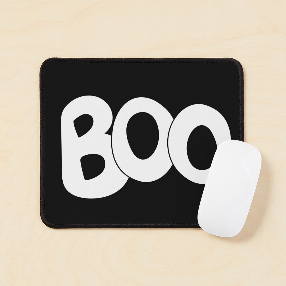"BOO whimsical text art in white bubble letters" Sticker for Sale by ...