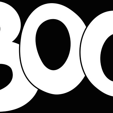 "BOO whimsical text art in white bubble letters" Sticker for Sale by ...