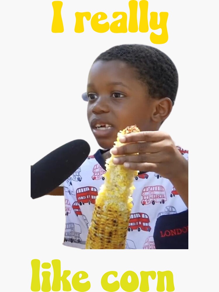 "I really like corn corntastic day funny meme" Sticker for Sale by LaBenzArtista | Redbubble