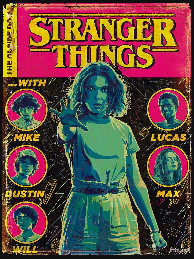 "Stranger Things Group Shot Comic Cover" Essential T-Shirt for Sale by ...