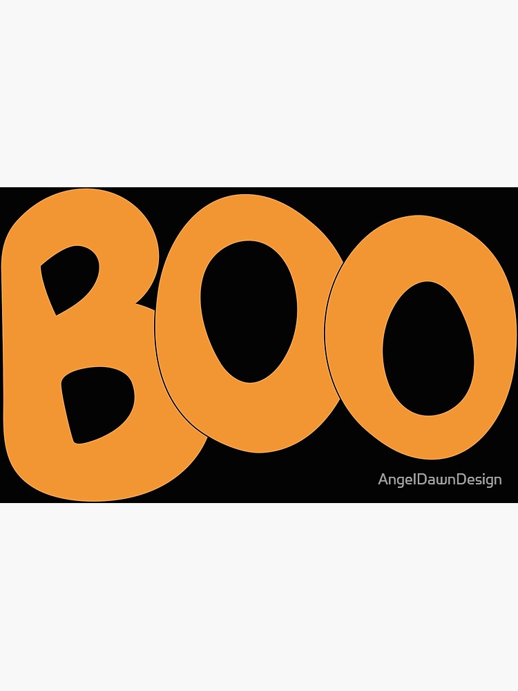 "BOO whimsical text art in orange bubble letters" Poster for Sale by ...