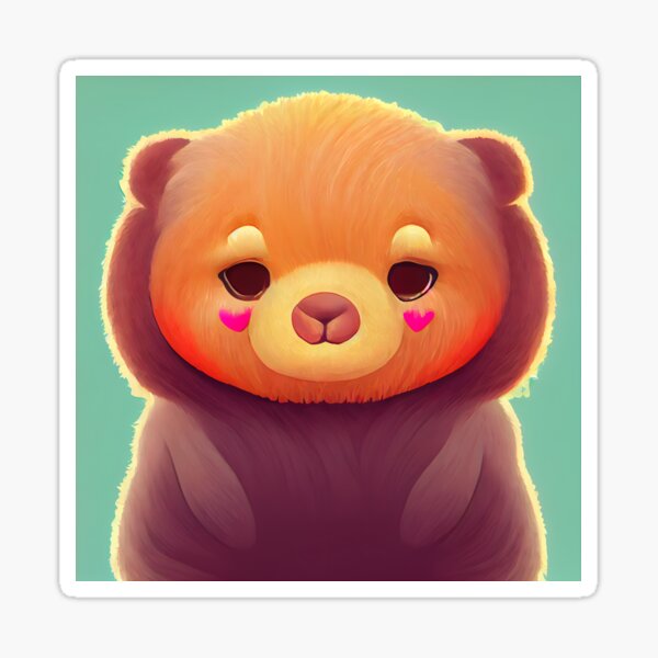 "Bear Heart Cheeks" Sticker for Sale by Foodcolored | Redbubble