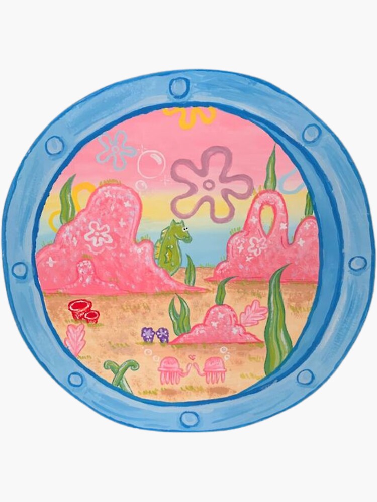 "spongebob squarepants' window view" Sticker for Sale by indiecottage ...