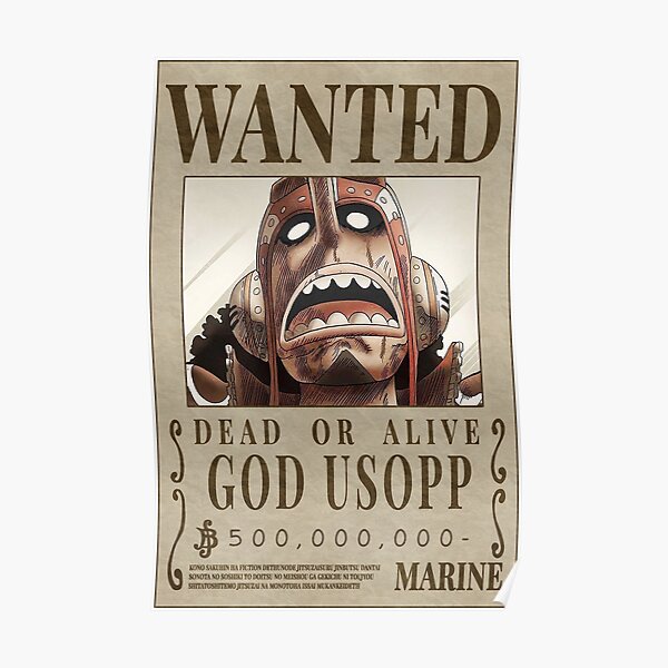 "Usopp Wanted Poster Post-Wano Updated Bounty Poster" Poster for Sale ...