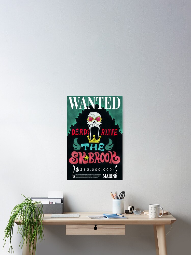 "Brook Wanted Poster Post-Wano Updated Bounty Poster" Poster for Sale ...