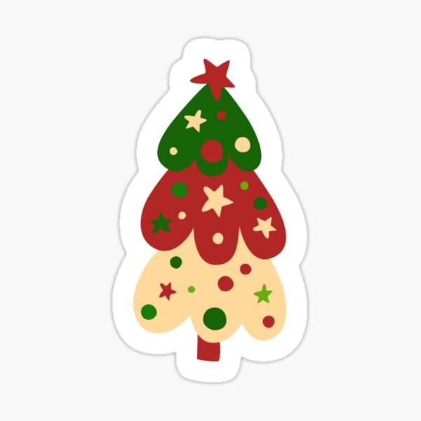 "Holiday red green Christmas tree ornaments" Sticker for Sale by ...