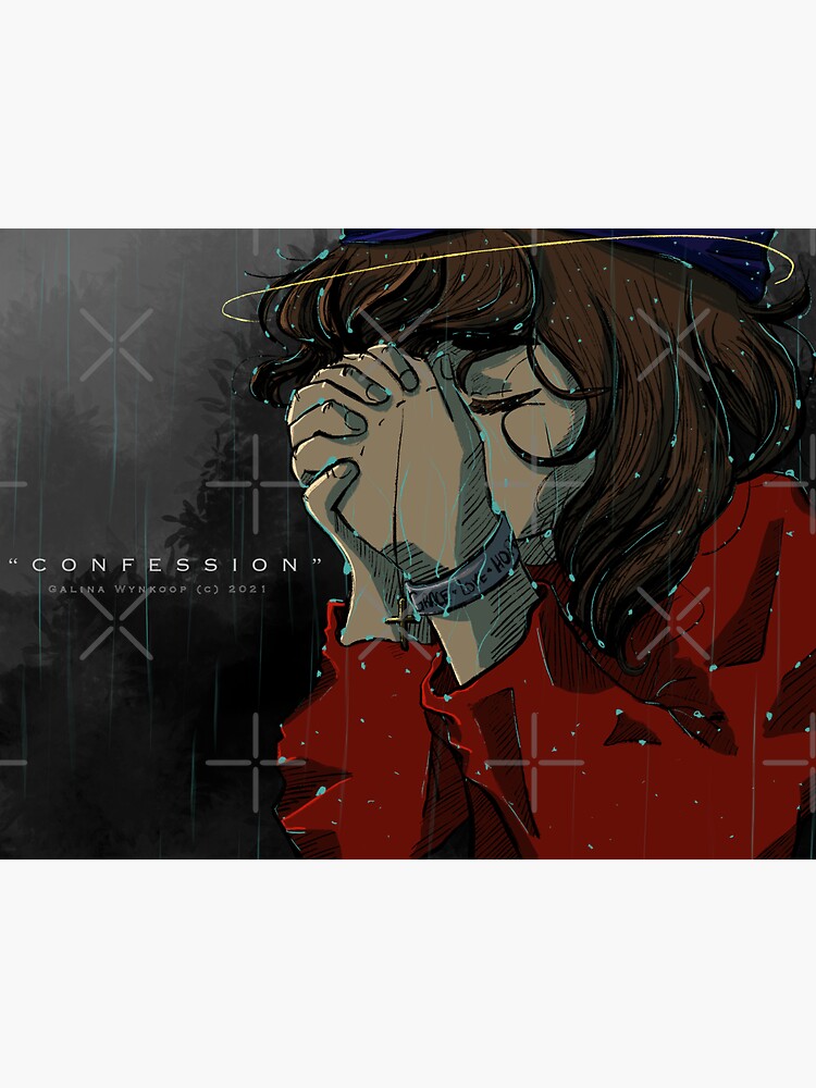 "Confession" Sticker for Sale by Sketchy-Night | Redbubble