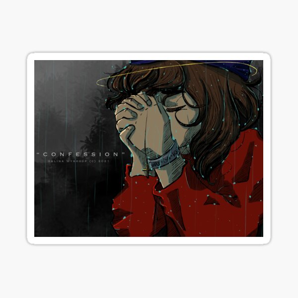 "Confession" Sticker for Sale by Sketchy-Night | Redbubble