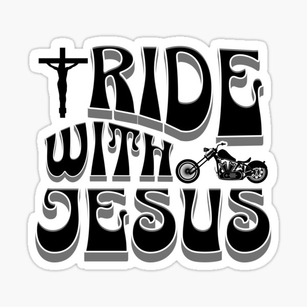 "Ride With Jesus-Vintage retro groovy motorcycle rider-Christian biker ...