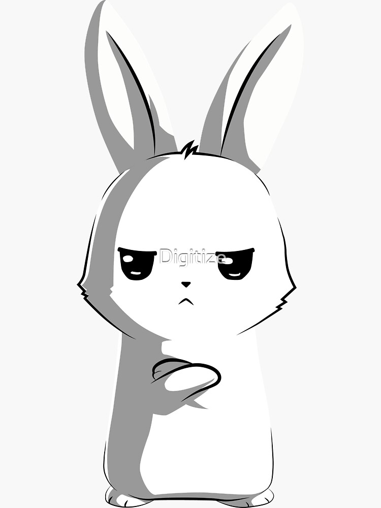 "Angry Bunny" Sticker for Sale by Digitize | Redbubble