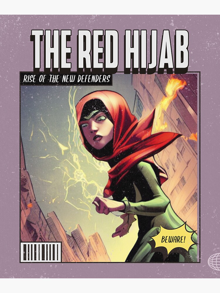 "The Red Hijab - Muslim Superhero Hijabi" Sticker for Sale by ...