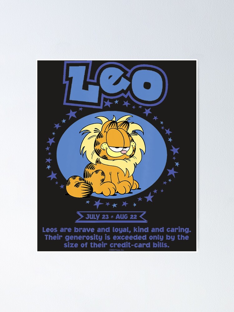 "Garfield Leo Zodiac Sign Horoscope Humor " Poster for Sale by ...