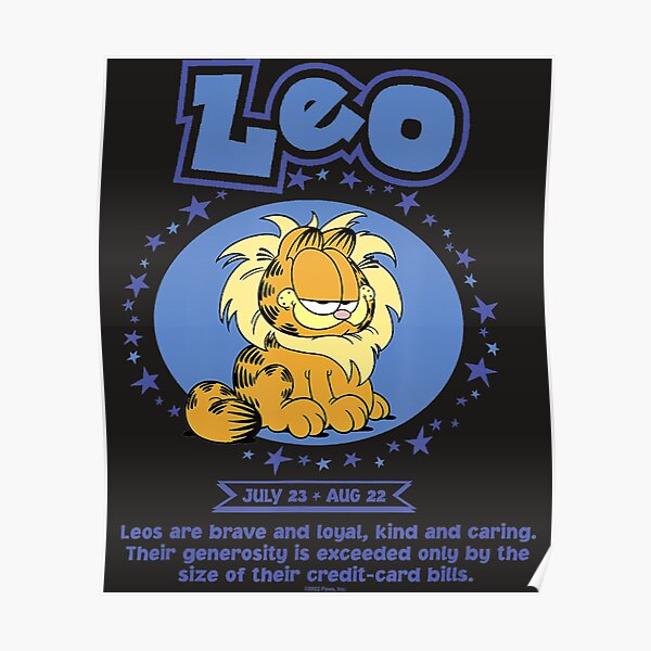 "Garfield Leo Zodiac Sign Horoscope Humor " Poster for Sale by ...