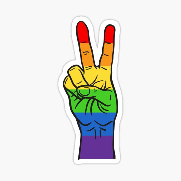 "Peace Pride Rainbow Hand" Sticker for Sale by kaiwut | Redbubble
