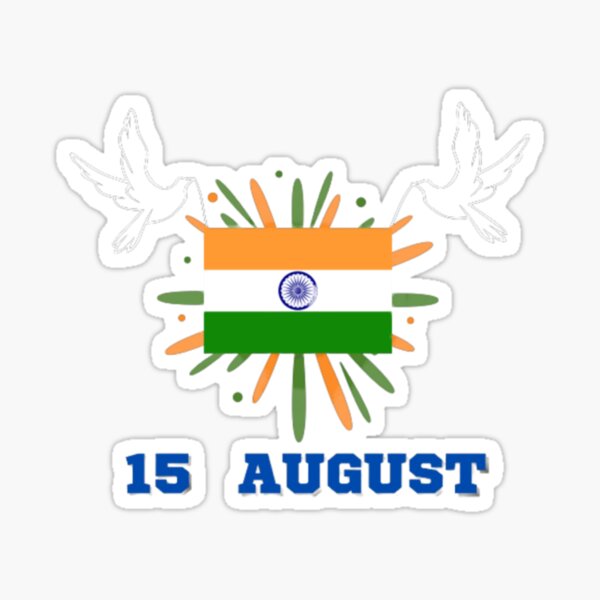 "15 August independence day " Sticker for Sale by TitomikieVCA | Redbubble