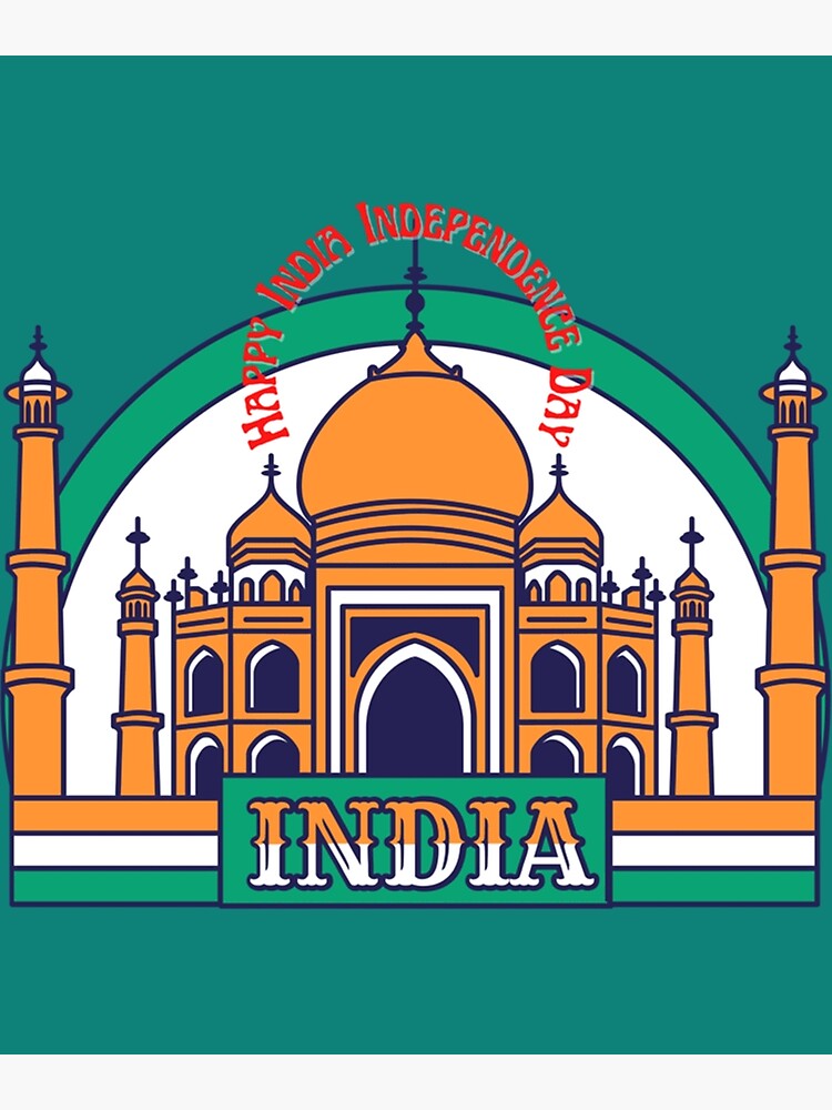 "Happy Independence Day India 2021 Retro Taj 75th Independence Day ...
