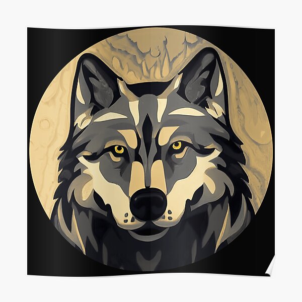 "Timber Wolf Head Emblem" Poster for Sale by Fezdani | Redbubble