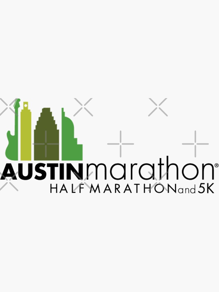 "Austin marathon" Sticker for Sale by 1991vintage | Redbubble