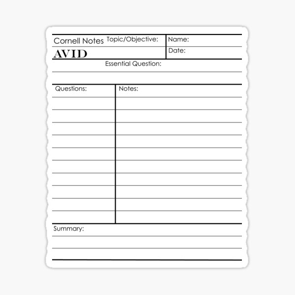 "Cornell Notes Graphic - Fun for Teachers & Dorm Rooms - Back to School ...