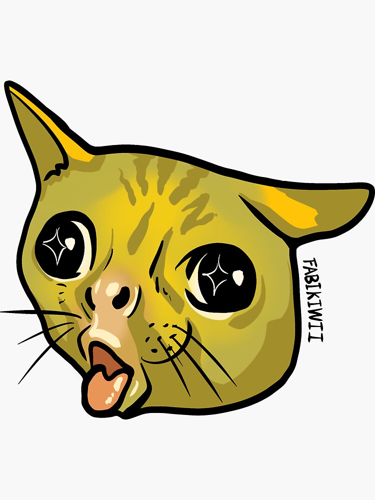 "Coughing cat meme" Sticker for Sale by fabikiwii | Redbubble