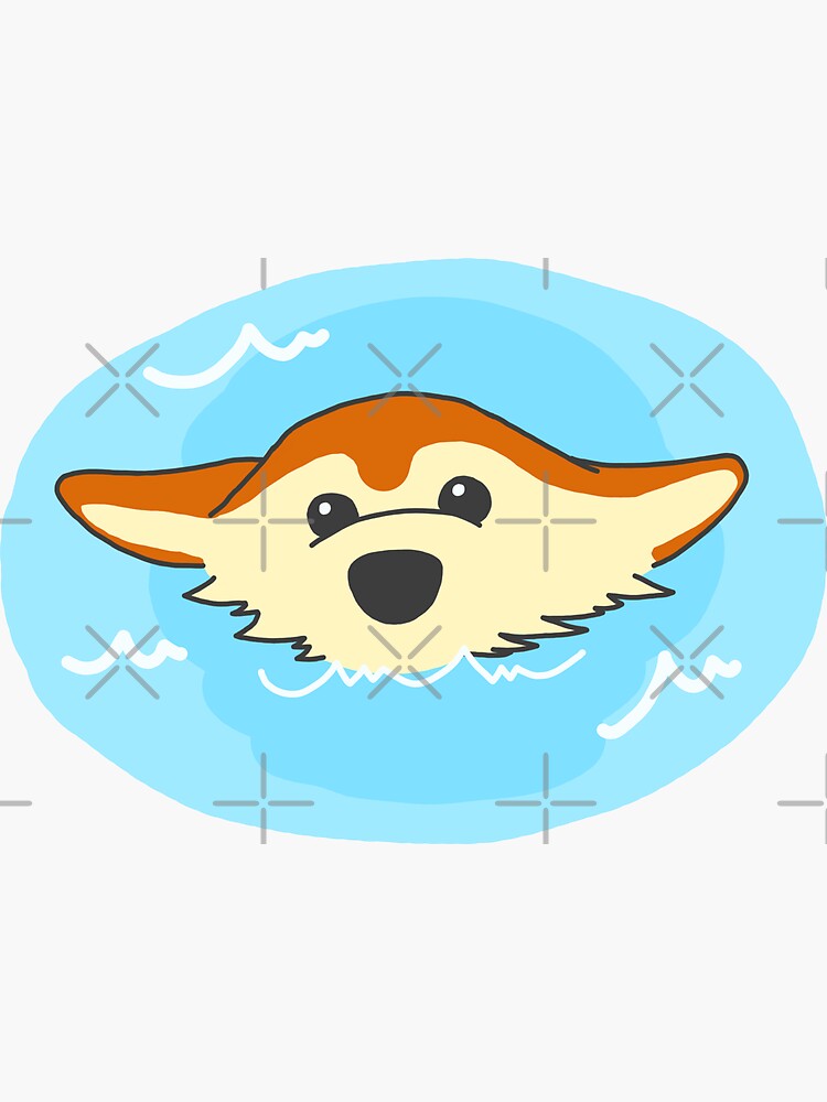 "floating corgi" Sticker for Sale by MindToPaper | Redbubble