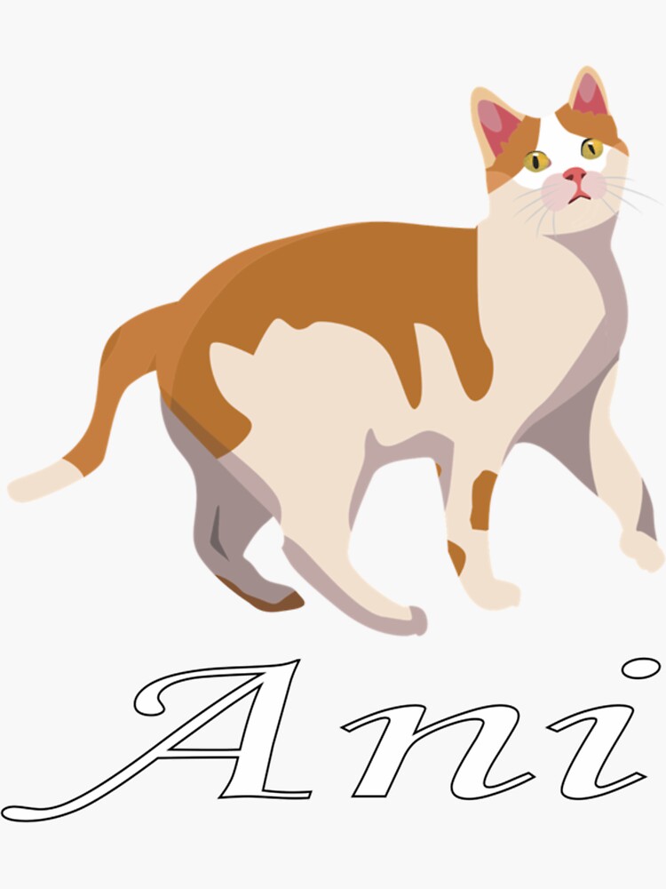 "Ani The Cute Cat" Sticker for Sale by AustynBode | Redbubble