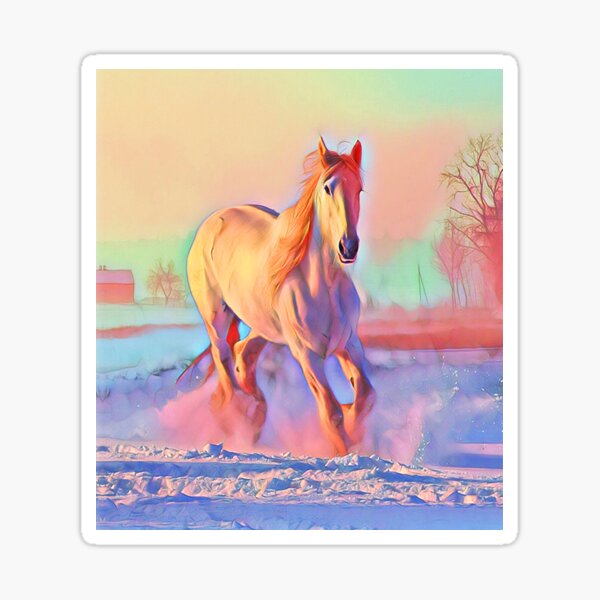"A Fantastic Galloping Horse backgroud watercolor" Sticker for Sale by ...