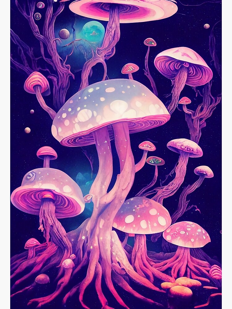 "Violet Space Shrooms" Poster for Sale by Fluiid | Redbubble