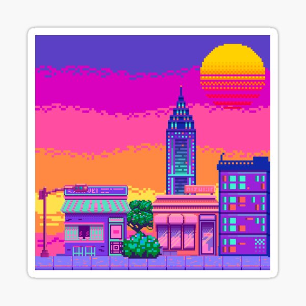 "Building pixel Design" Sticker for Sale by Williamdripfoe | Redbubble