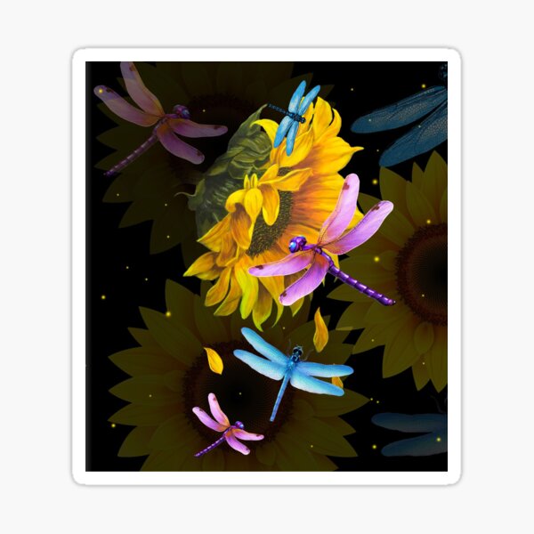 "Sunflower Dragonfly You Are My Sunshine" Sticker for Sale by ...