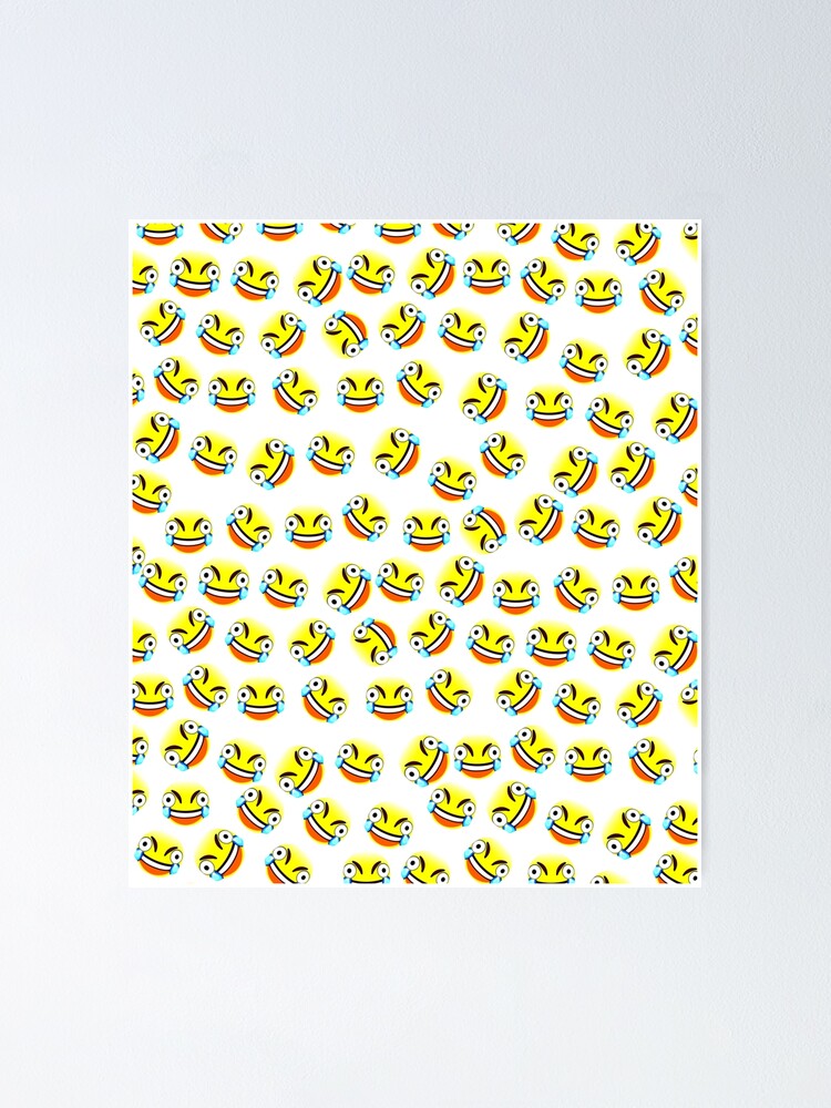"Yellow Crying Laughing Emoji Meme Art Icons" Poster for Sale by ...