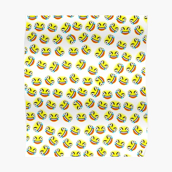 "Yellow Crying Laughing Emoji Meme Art Icons" Poster for Sale by ...