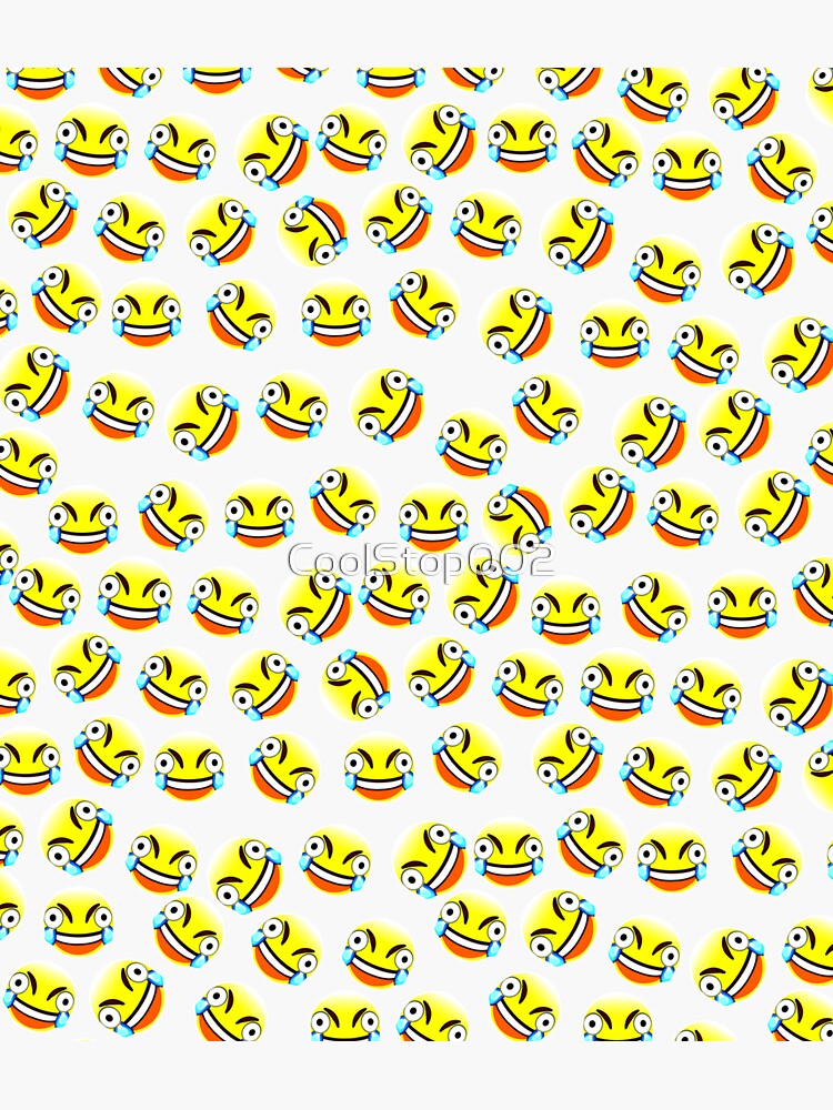 "Yellow Crying Laughing Emoji Meme Art Icons" Sticker for Sale by ...