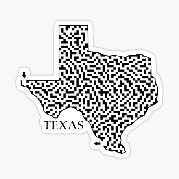 "Texas State Outline Maze & Labyrinth" Sticker for Sale by gorff ...