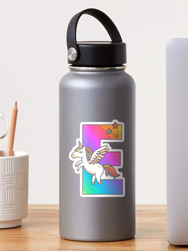 "Unicorn Monogram Letter E Initial Cute Birthday Gift" Sticker for Sale ...